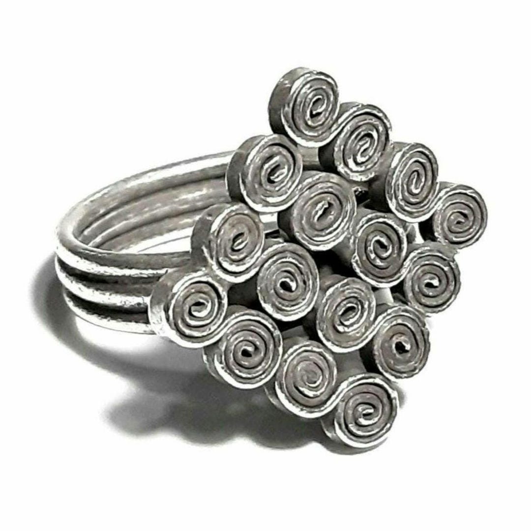 Spiral Ring 925 Sterling Silver Infinity Ring Circular Ring Adjustable ...