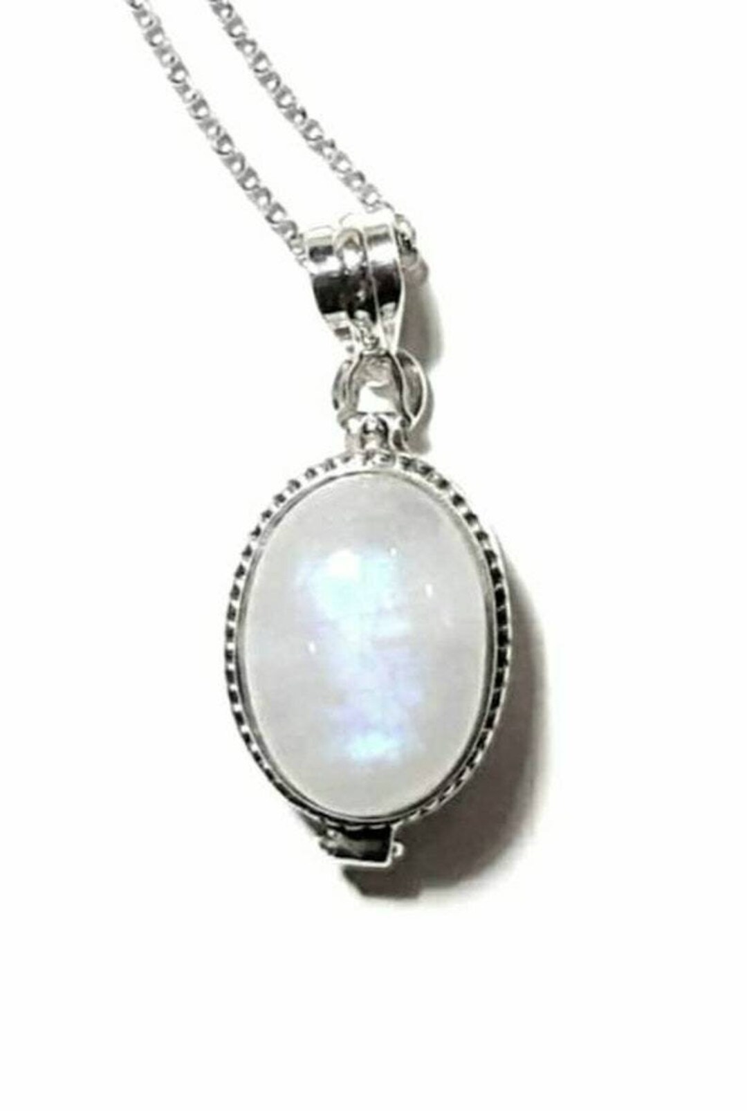 Moonstone Photo Locket Necklace 925 Sterling Silver Locket Keepsake ...