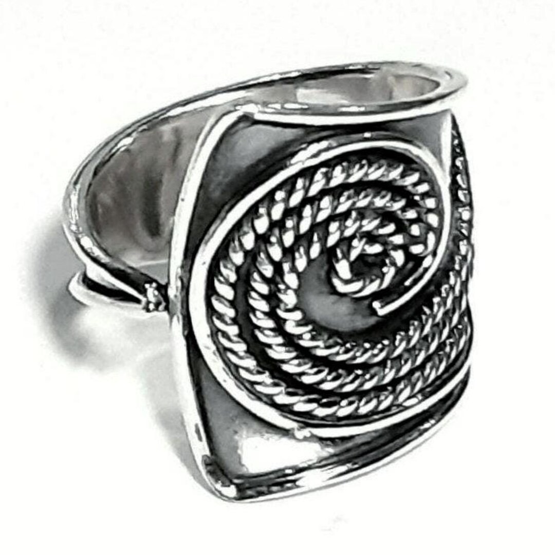 Spiral Ring Sterling Silver Infinity Ring Waves Ring Adjustable Greek ...
