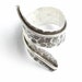 Leaf Ring Sterling Silver Ring Adjustable Band Open Band Wide Band Ring ...
