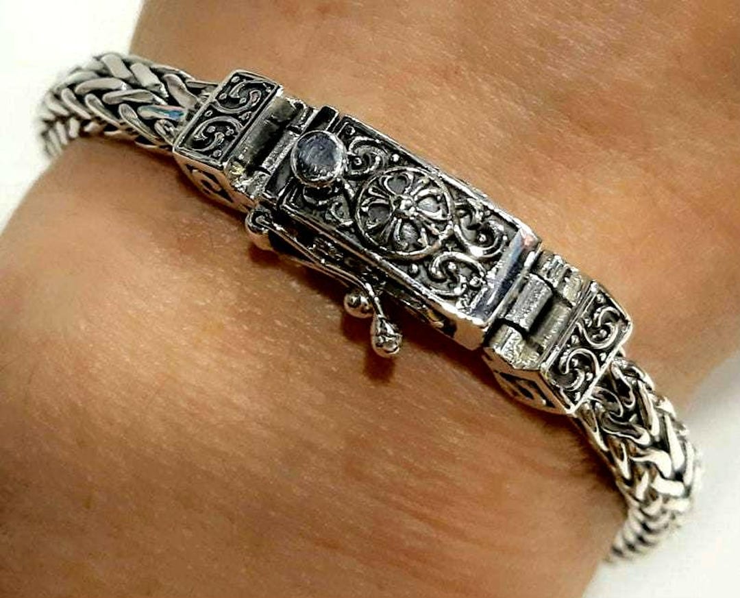 Byzantine Bracelet Sterling Silver Byzantine Chain Bracelet Interwoven ...