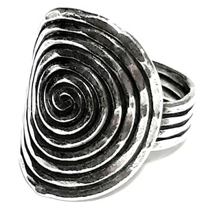 Spiral Ring Sterling Silver Infinity Ring Waves Ring Adjustable Greek ...