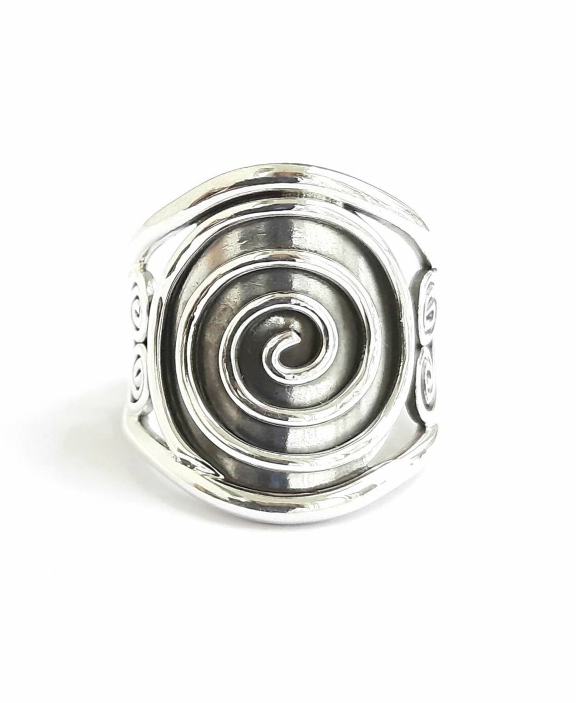 Spiral Ring Sterling Silver Band Infinity Ring Adjustable Band - Etsy