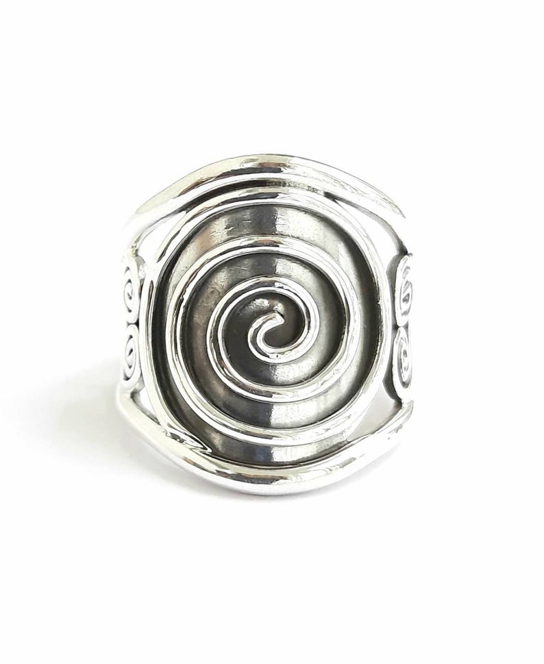 Spiral Ring Sterling Silver Band Infinity Ring Adjustable Band - Etsy