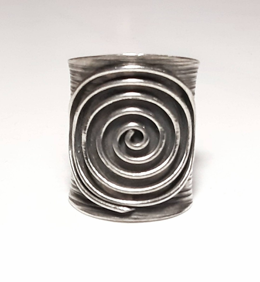 Spiral Ring Sterling Silver Infinity Ring Waves Ring Adjustable Greek ...