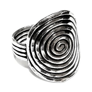 Spiral Ring Sterling Silver Infinity Ring Waves Ring Adjustable Greek ...