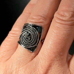 Spiral Ring Sterling Silver Infinity Ring Waves Ring Adjustable Greek ...
