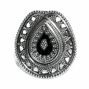 Teardrop Ring Sterling Silver Ring Adjustable Ring Large Teardrop Ring ...