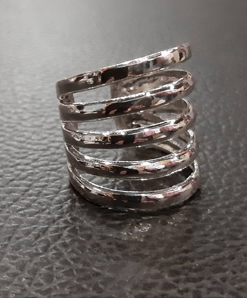 Five Bands Ring Sterling Silver Adjustable Unisex Thumb Ring - Etsy