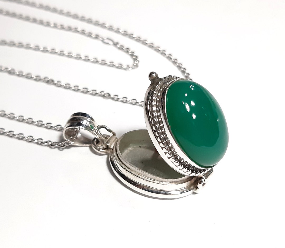 Jade Photo Locket Sterling Silver Locket Keepsake Locket Jade - Etsy
