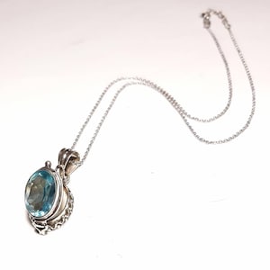 Blue Topaz Photo Locket Necklace 925 Sterling Silver Locket - Etsy