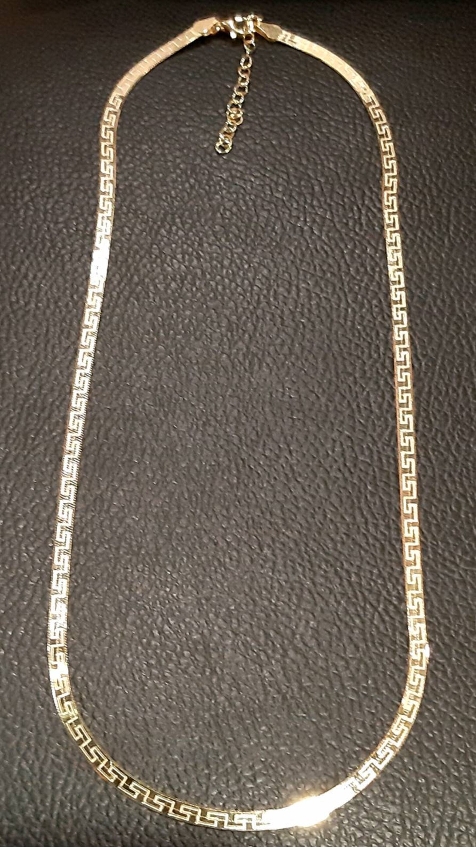 Herringbone Gold Necklace Flat Snake Chain Gold Plated Serpent - Etsy