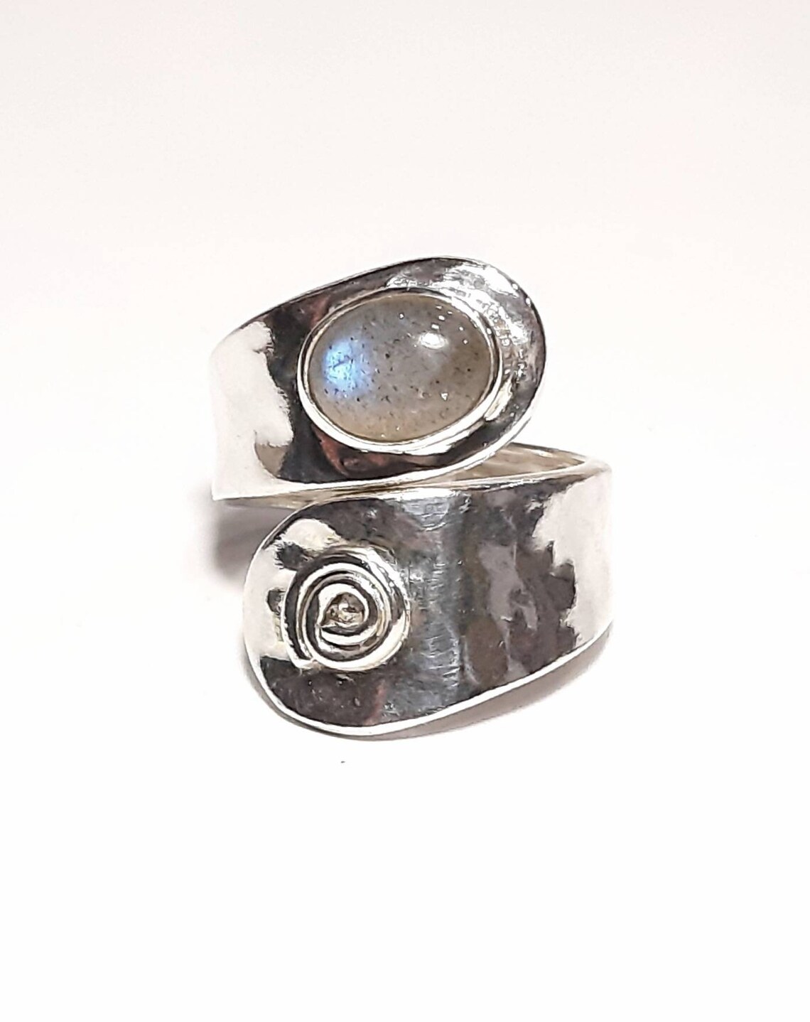 Labradorite Ring Sterling Silver Band Adjustable Band - Etsy