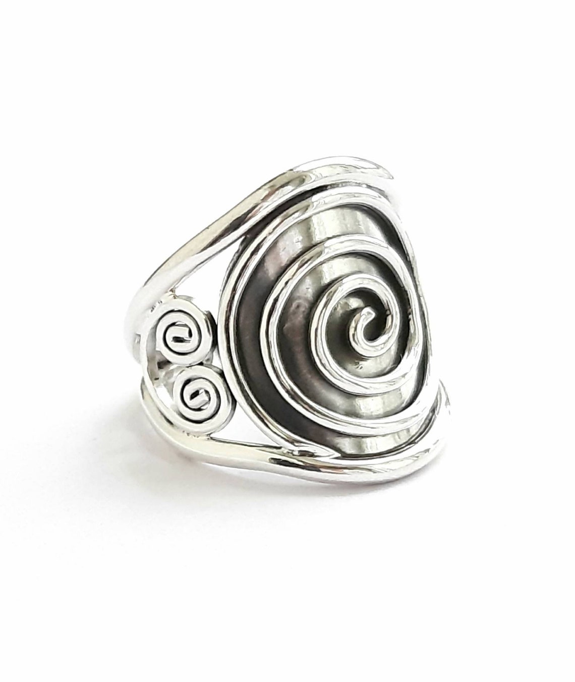 Spiral Ring Sterling Silver Band Infinity Ring Adjustable Band - Etsy