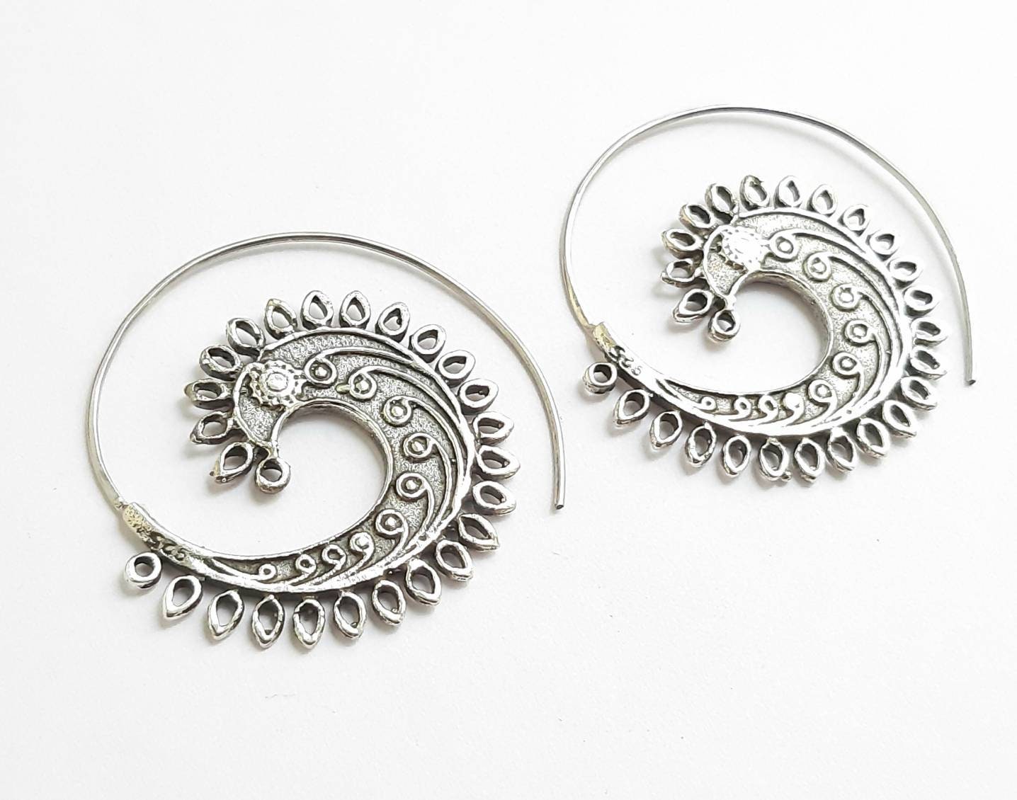Filigree Hoop Earrings 925 Sterling Silver Filigree Hoops - Etsy UK