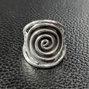 Spiral Ring Sterling Silver Band Infinity Ring Adjustable Band - Etsy