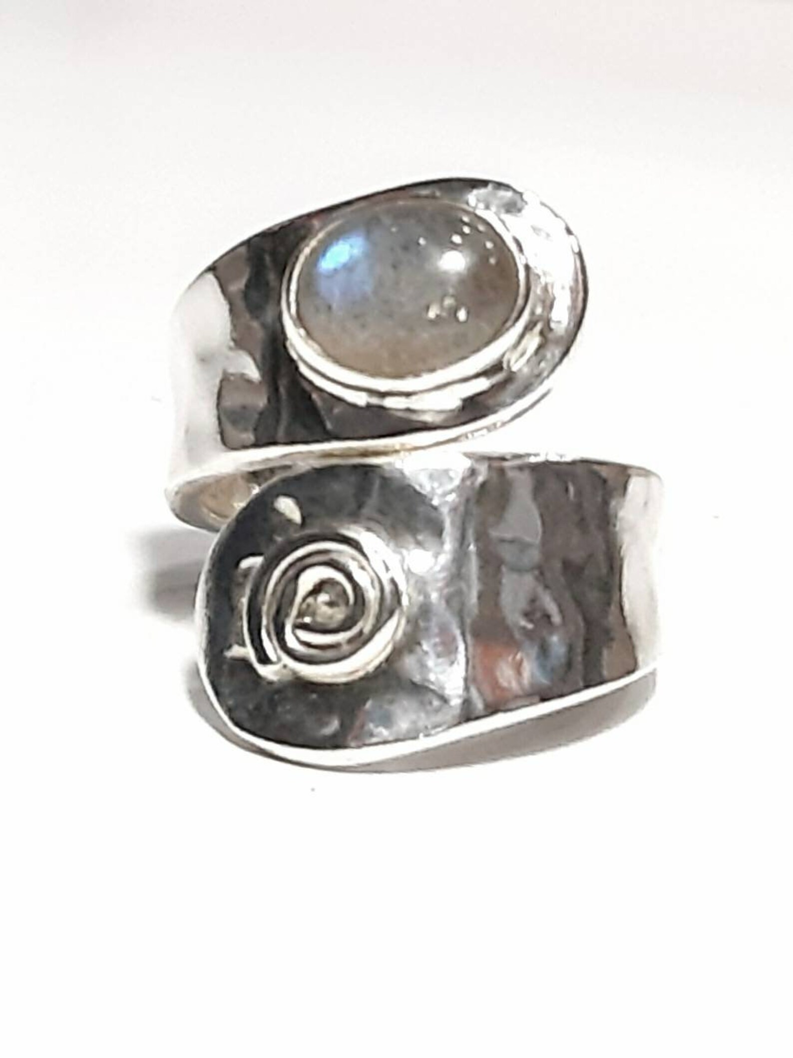 Labradorite Ring Sterling Silver Band Adjustable Band - Etsy