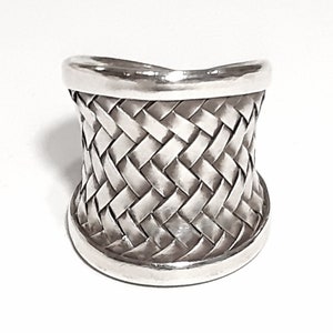 Net Ring Sterling Silver Ring Unisex Adjustable Ring Woven - Etsy