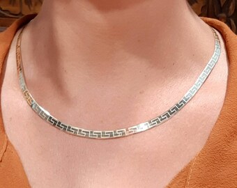 Herringbone Gold Necklace Flat Snake Chain Gold Plated Serpent Sterling ...