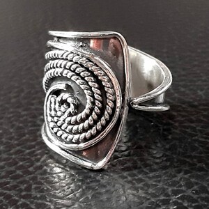 Spiral Ring Sterling Silver Infinity Ring Waves Ring Adjustable Greek ...
