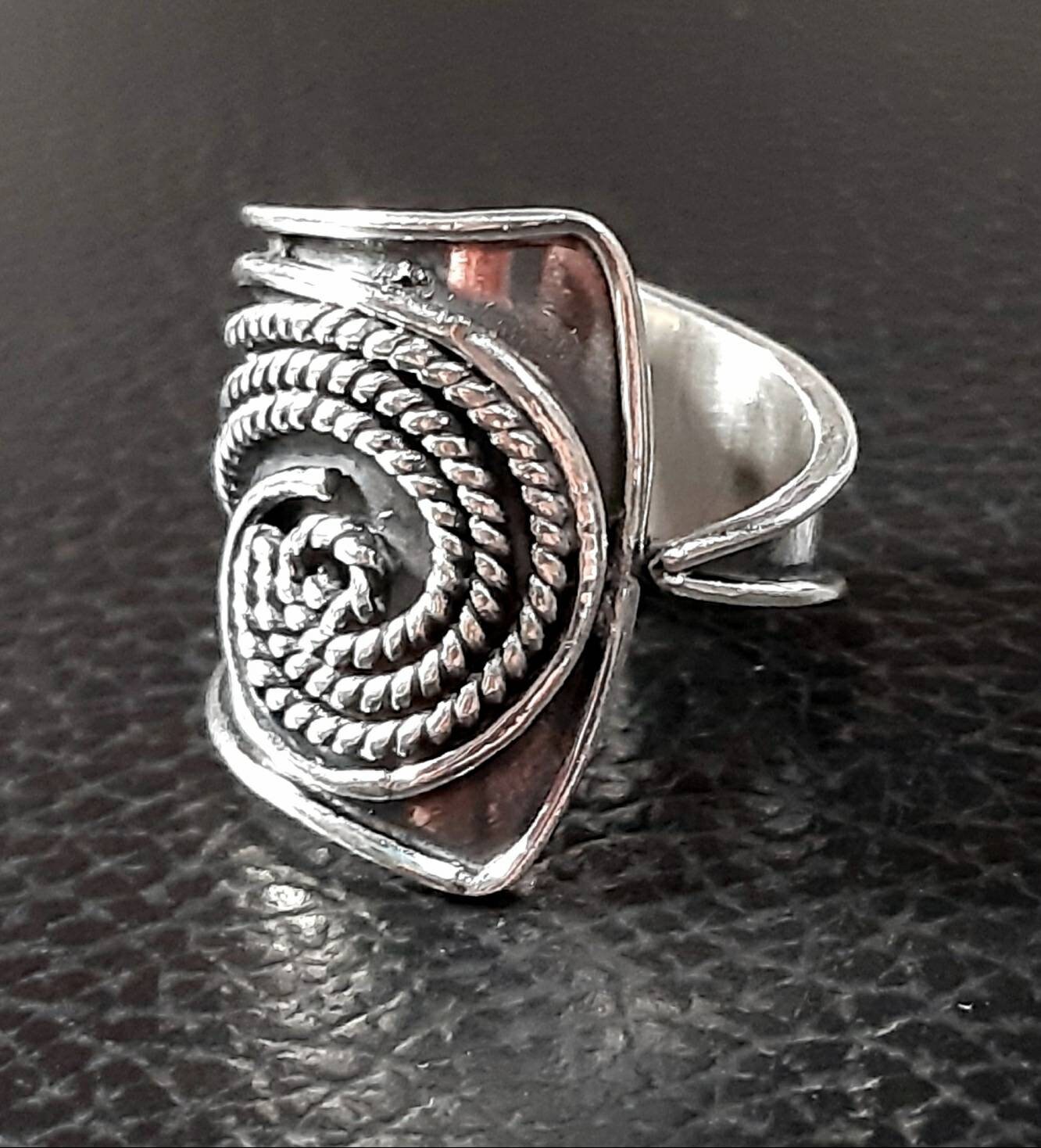 Spiral Ring Sterling Silver Infinity Ring Waves Ring Adjustable Greek ...
