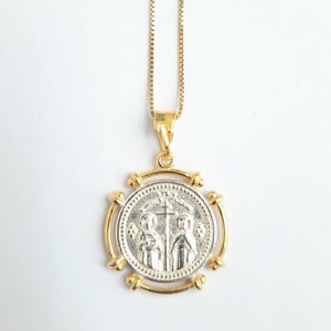Constantine Coin Necklace Konstantinato Byzantine Gold Medallion ...