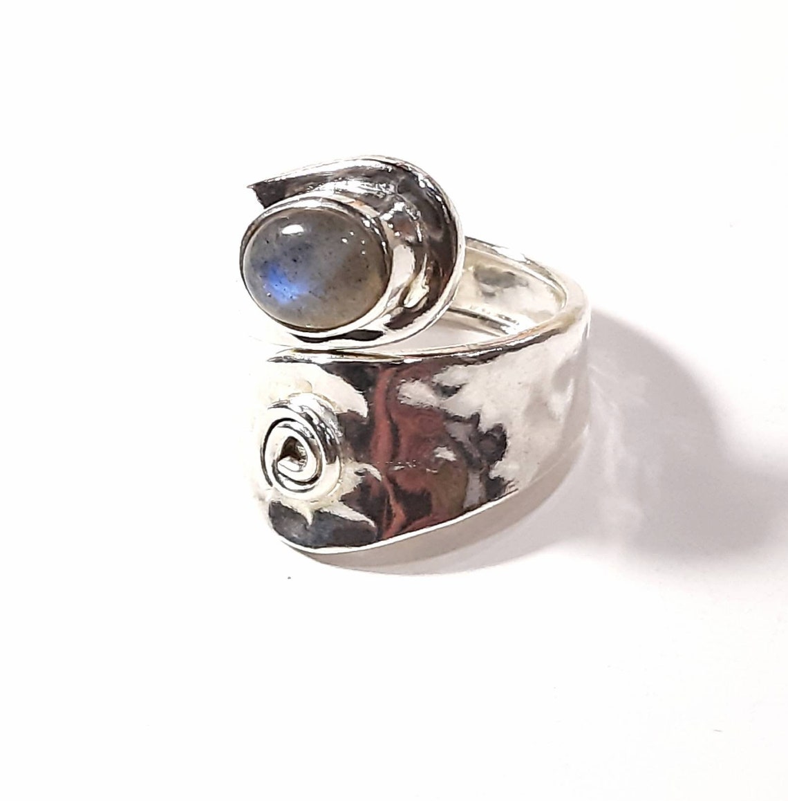 Labradorite Ring Sterling Silver Band Adjustable Band - Etsy