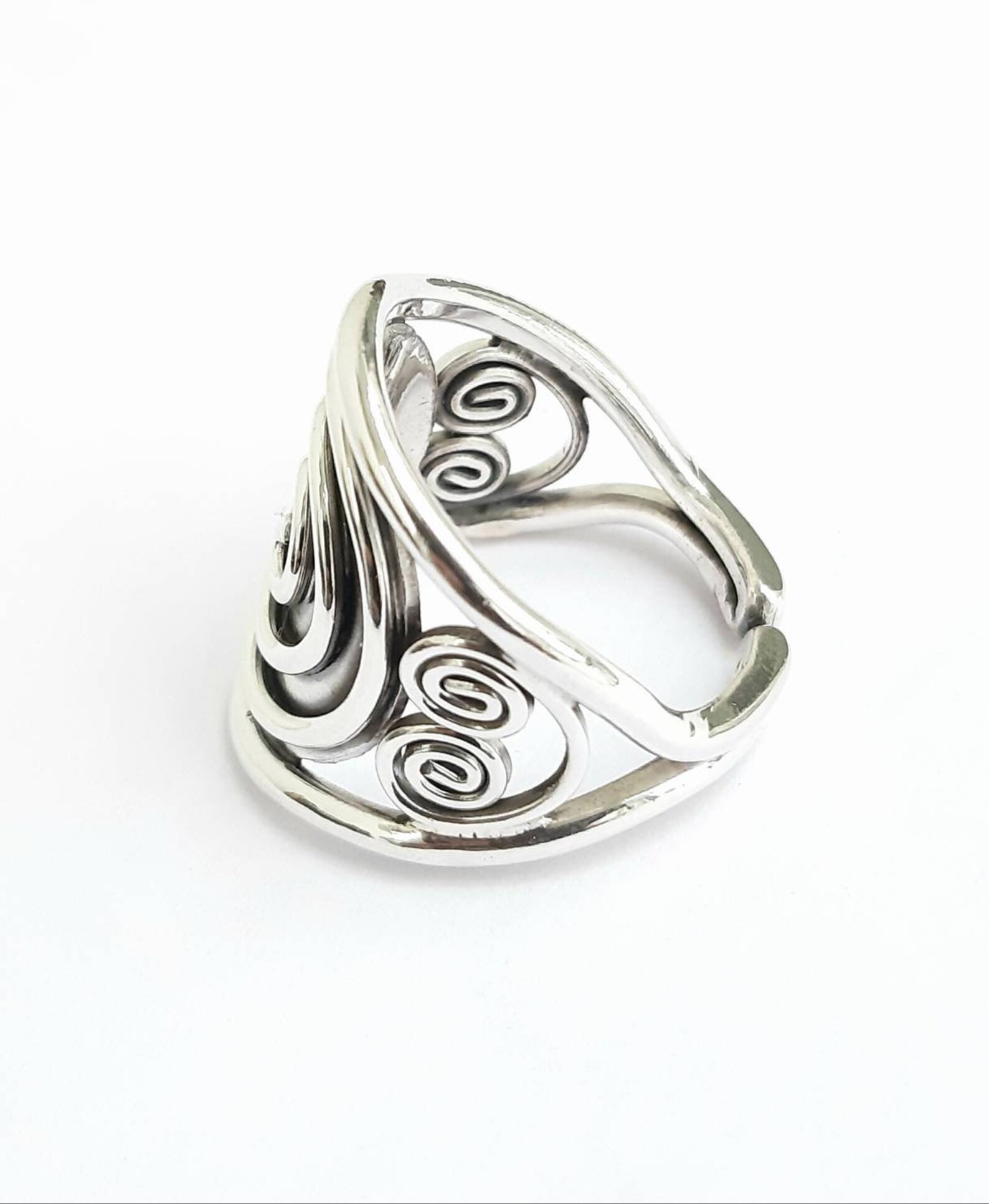 Spiral Ring Sterling Silver Band Infinity Ring Adjustable Band - Etsy