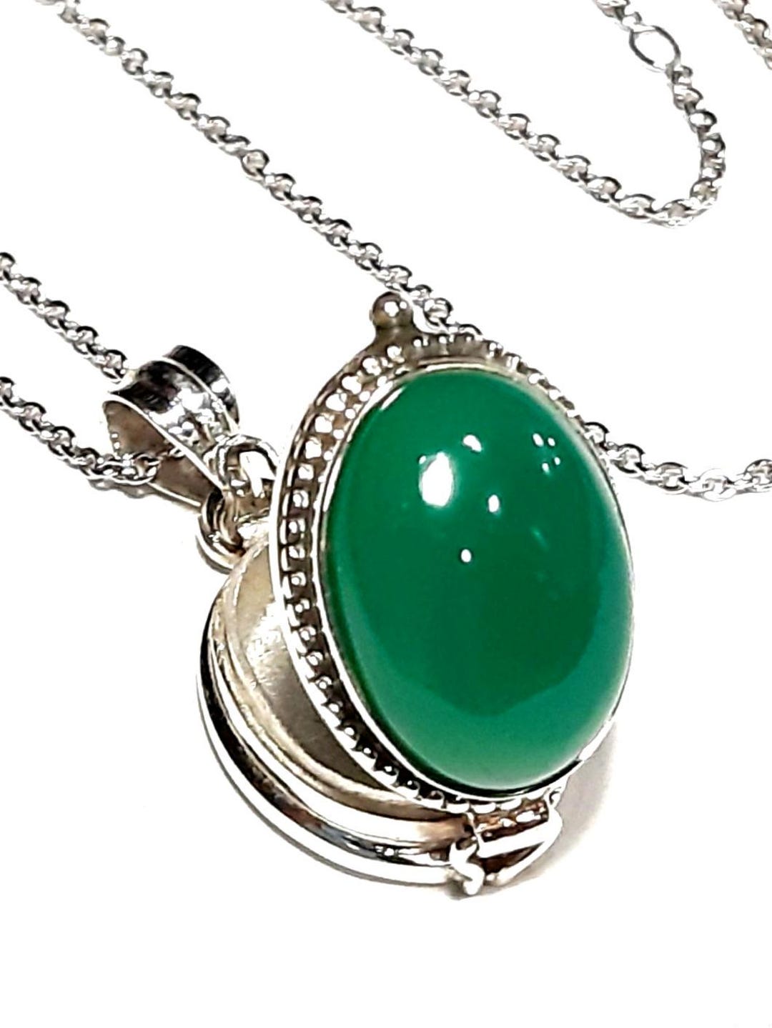 Jade Photo Locket Sterling Silver Locket Keepsake Locket Jade Locket ...