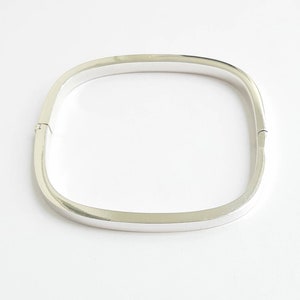 Square Silver Bangle Sterling Silver Bracelet Unisex Bangle Square ...
