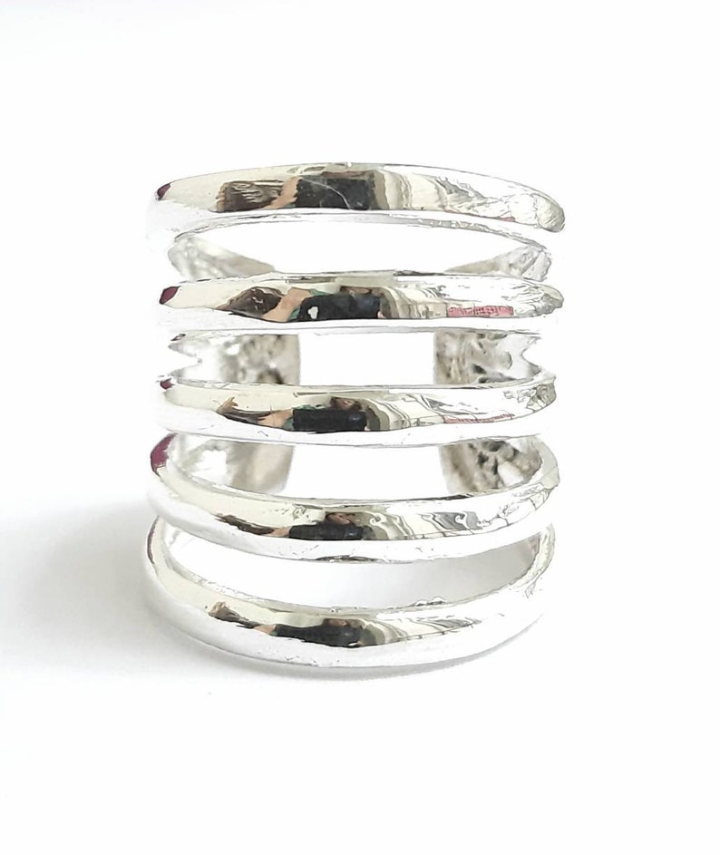 Five Bands Ring Sterling Silver Adjustable Unisex Thumb Ring - Etsy