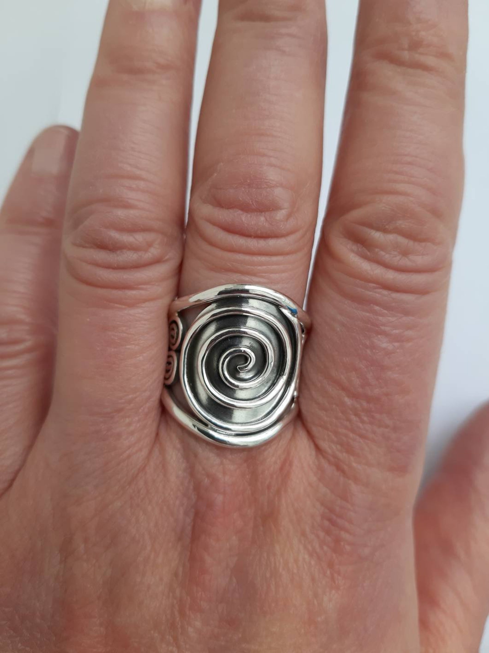 Spiral Ring Sterling Silver Band Infinity Ring Adjustable Band - Etsy