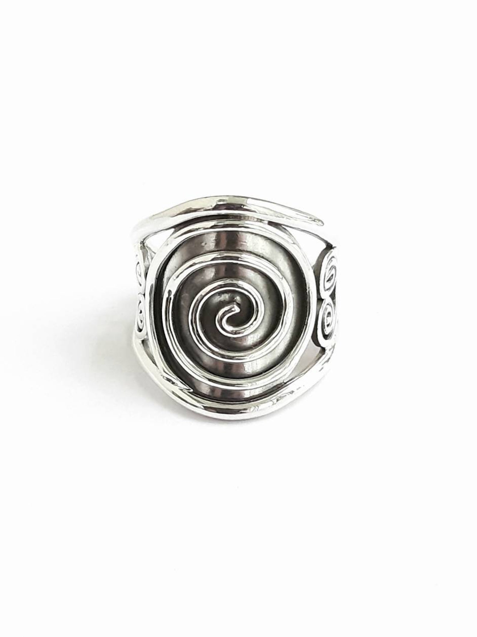 Spiral Ring Sterling Silver Band Infinity Ring Adjustable Band - Etsy