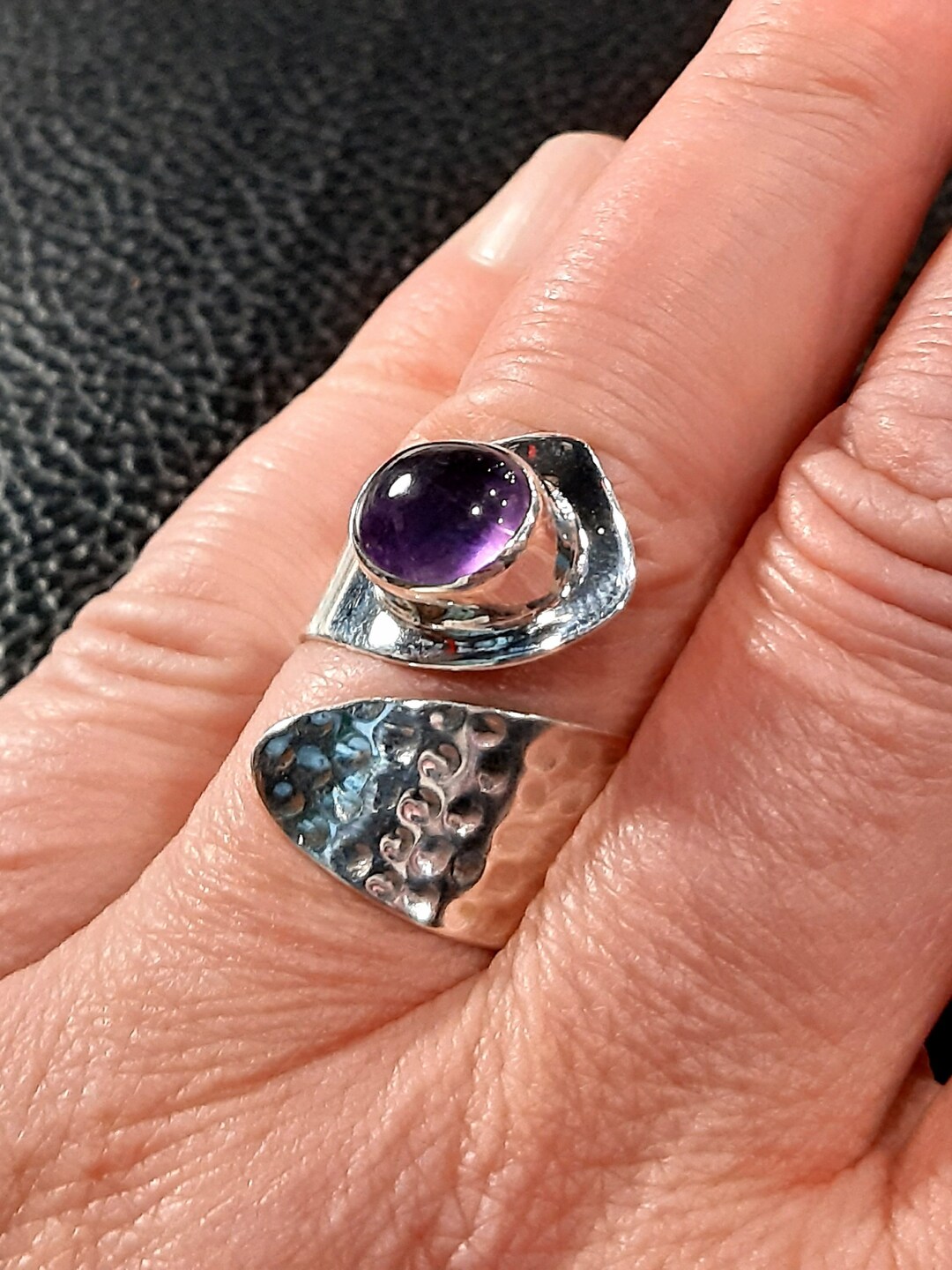 Amethyst Ring 925 Sterling Silver Ring Wrapped up Amethyst Gemstone ...