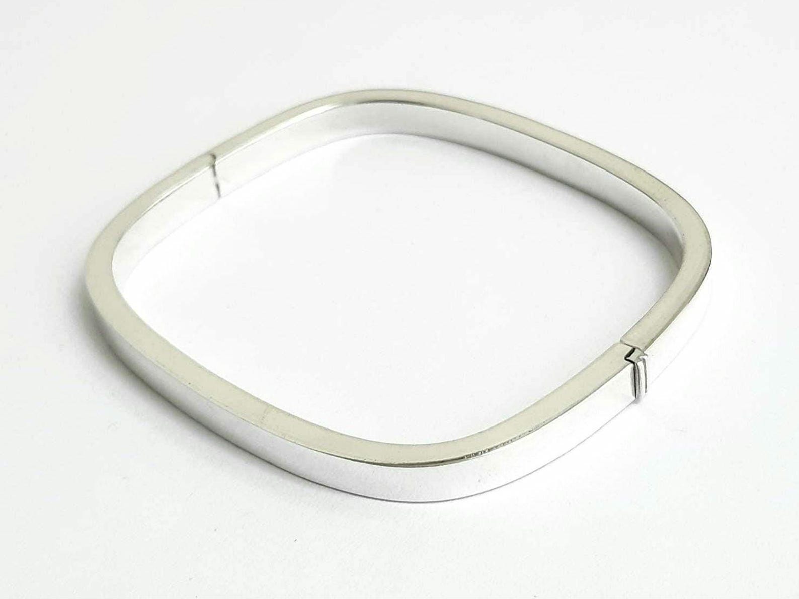 Square Silver Bangle Sterling Silver Bracelet Unisex Bangle Square ...