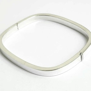 Square Silver Bangle Sterling Silver Bracelet Unisex Bangle Square ...