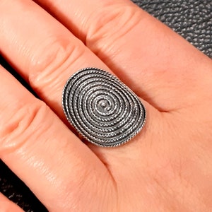 Spiral Ring Sterling Silver Infinity Ring Waves Ring Greek Key Ring ...