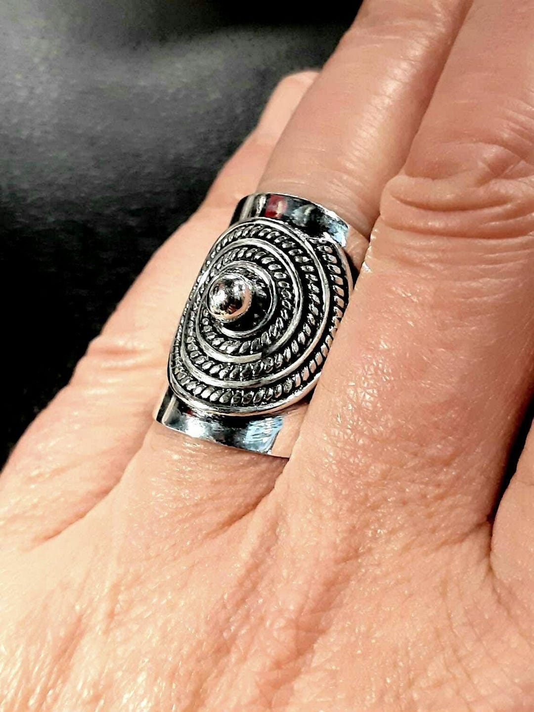 Spiral Ring Sterling Silver Infinity Ring Waves Ring Adjustable Greek ...
