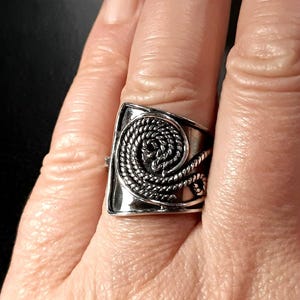Spiral Ring Sterling Silver Infinity Ring Waves Ring Adjustable Greek ...