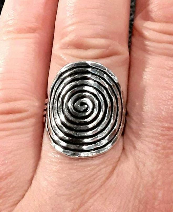 Spiral Ring Sterling Silver Infinity Ring Waves Ring Adjustable Greek ...