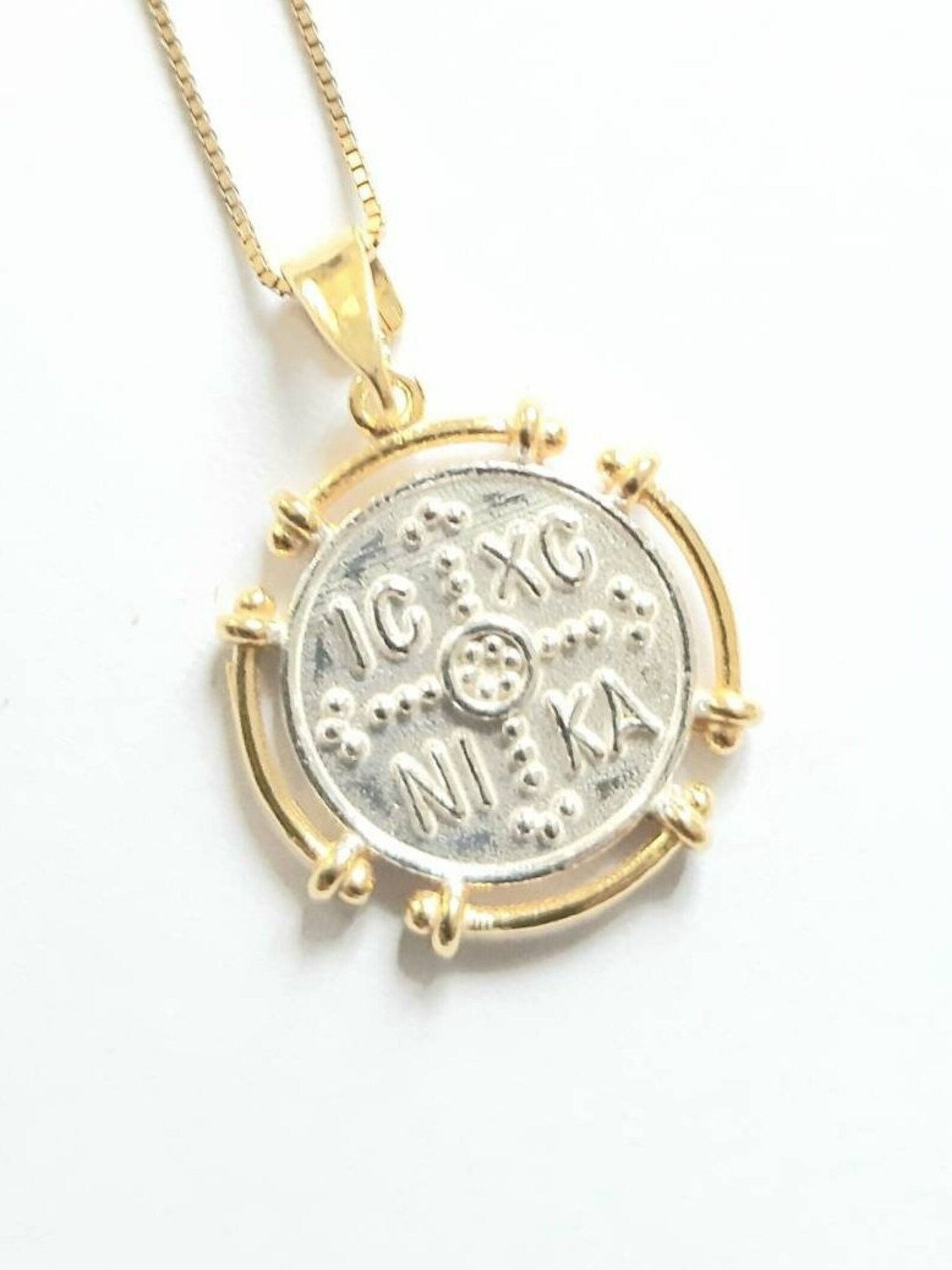 Constantine Coin Necklace Konstantinato Byzantine Gold Medallion ...