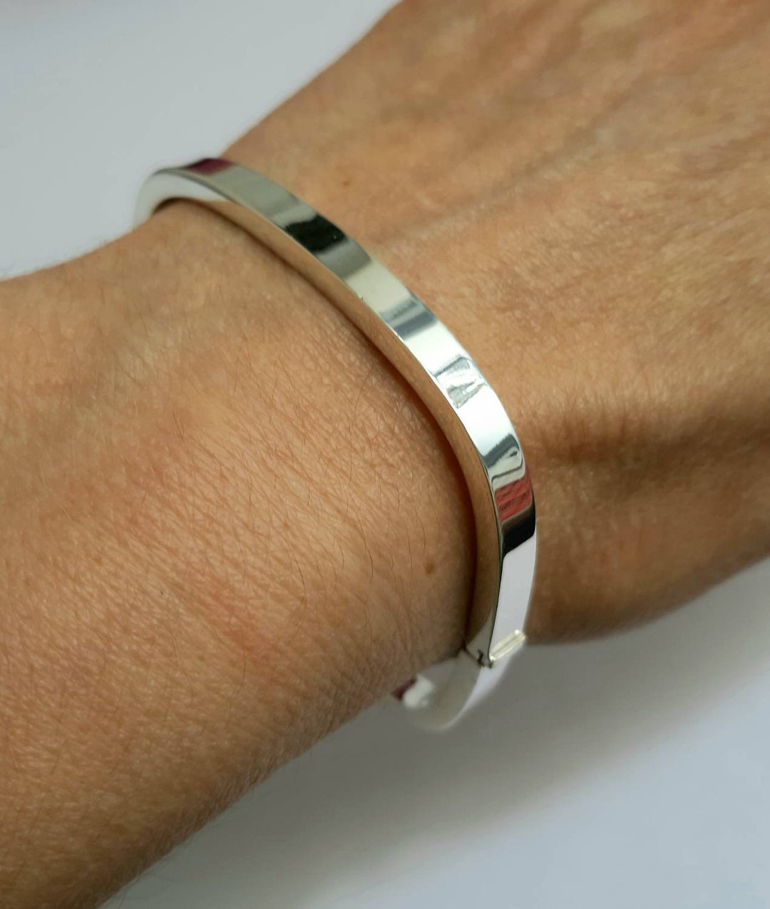 Square Silver Bangle Sterling Silver Bracelet Unisex Bangle Square ...