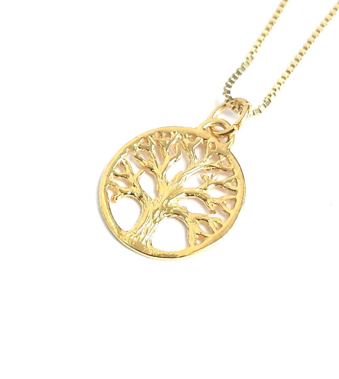Tree of Life Gold Necklace Family Tree Pendant Sterling Silver - Etsy