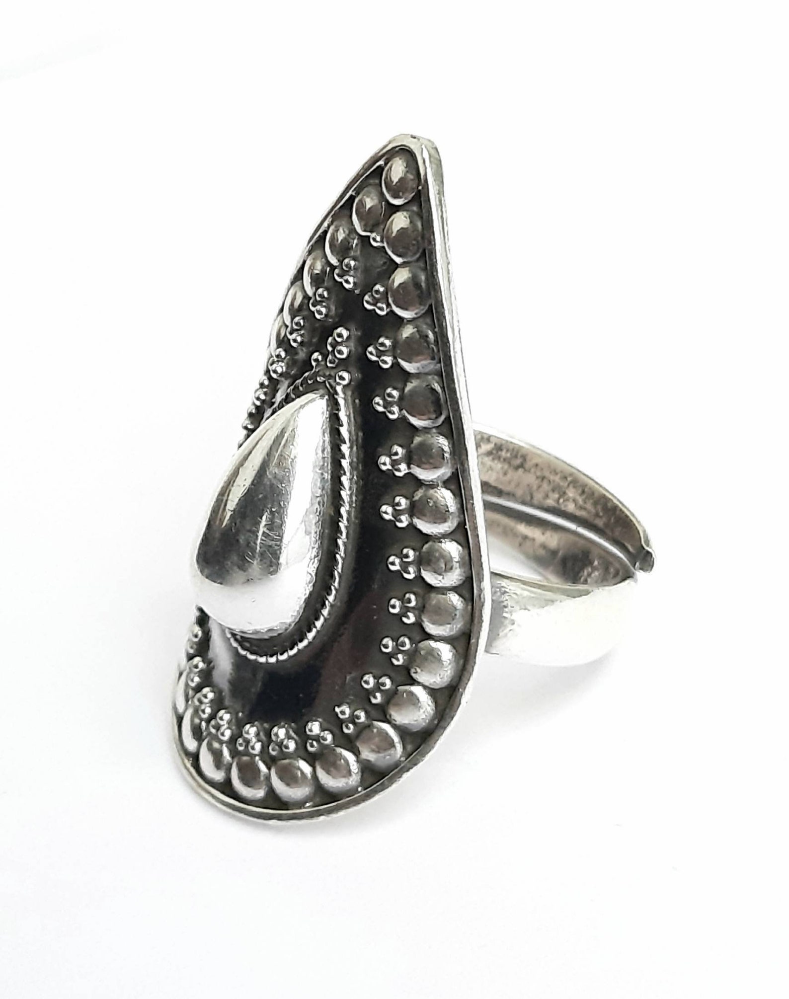 Teardrop Ring 925 Sterling Silver Adjustable Large Teardrop - Etsy