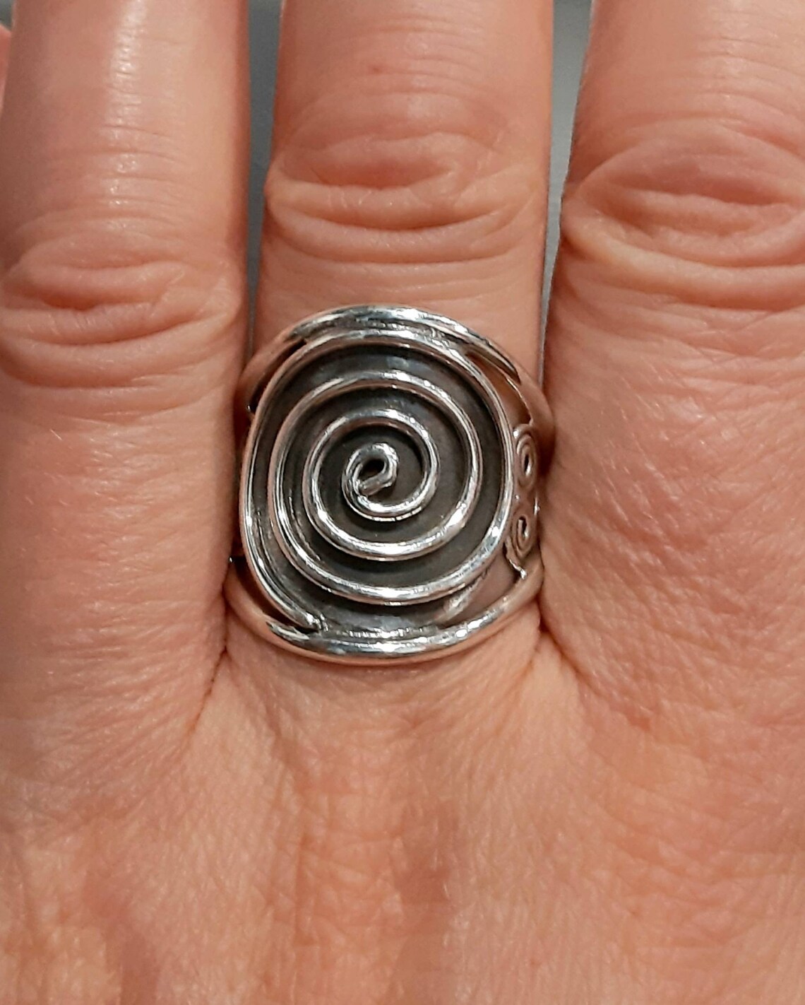 Spiral Ring Sterling Silver Band Infinity Ring Adjustable Band - Etsy