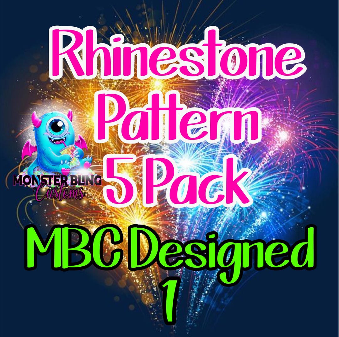 Rhinestone Tumbler Pattern PACK! 5 Different Bling Patterns MBC Designs ...