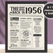 The Year You Were Born 1956 Newspaper Poster, INSTANT Download Born in ...