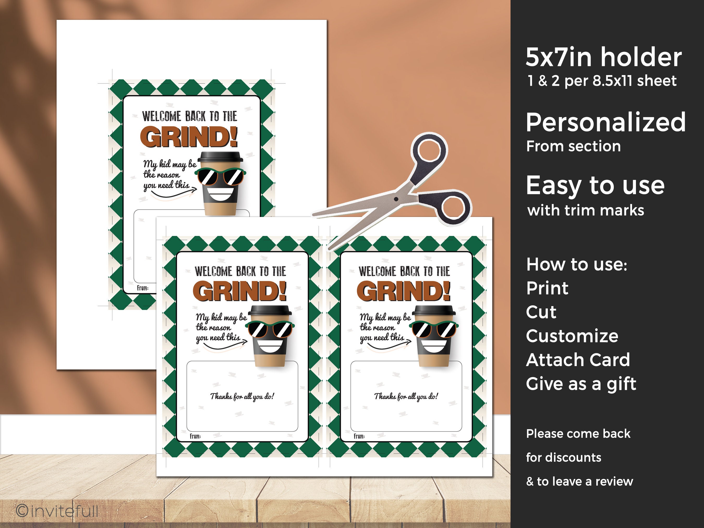 STARBUCKS Gift Card Holder for Teachers,printable Last Minute Teacher ...