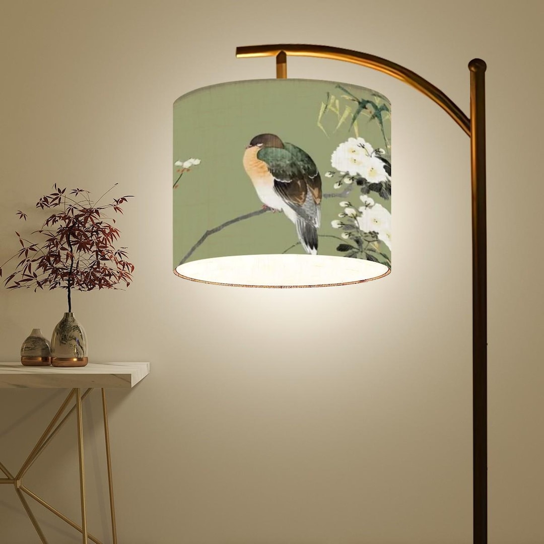 Chinese Bird Arc Floor Lamp Shade With Ring (made in USA), Asian Accent ...