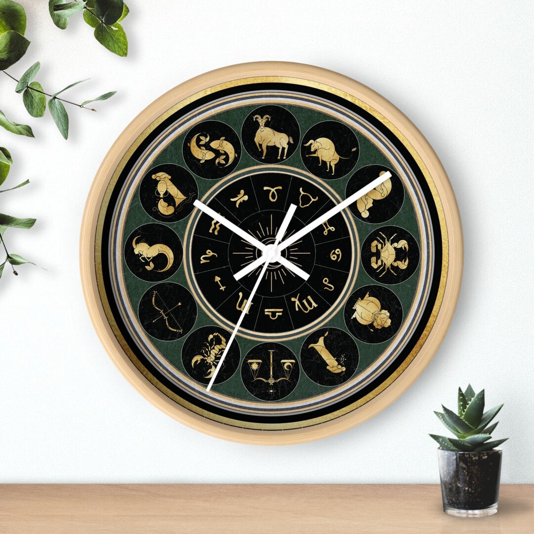 Wall Clock Alphonse Mucha Zodiac Sign, Interior Wall Decoration Gift ...